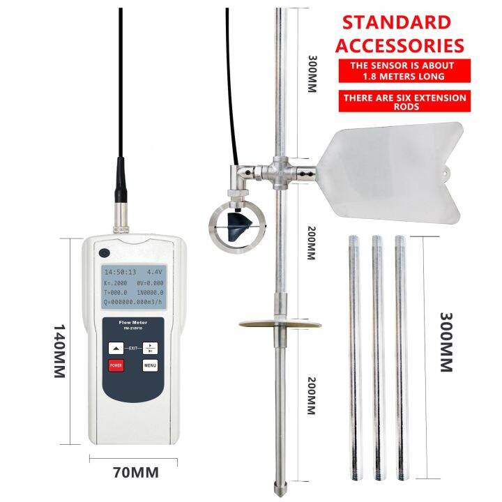 Portable Flow Rate Meter Fm 210v10 Velocity Measurement Instrument