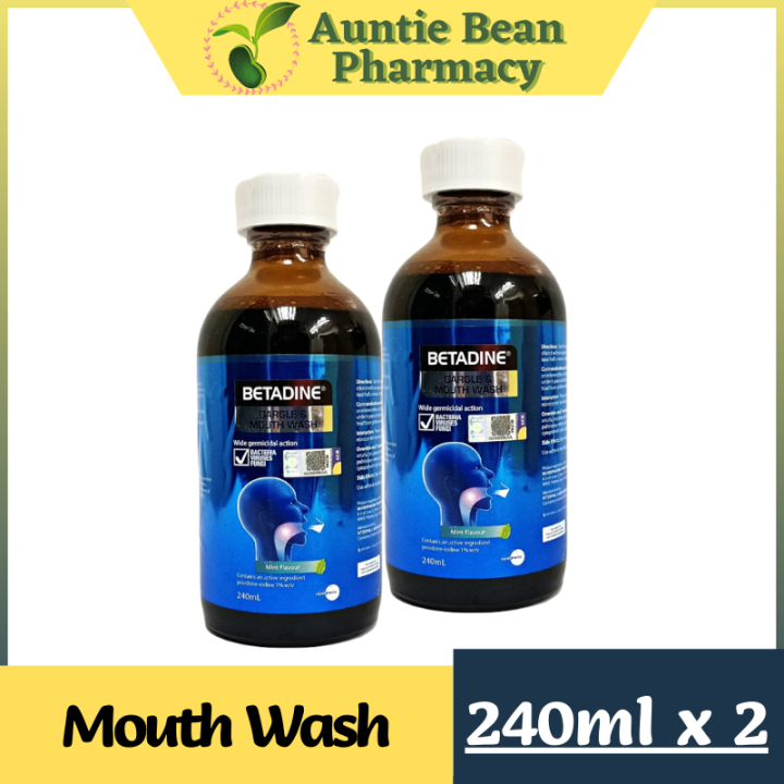 Betadine Gargle & Mouth Wash 240ml x 2 Bottles (TWIN) EXP:06/2025 ...