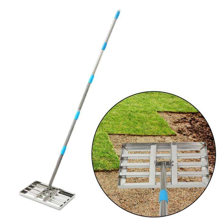 Lawn Leveling Rake Pull Behind with Long Handle Tool for Garden ...