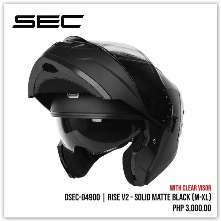 V2 SEC RISE modular helmet with FREE SMOKE LENS | Lazada PH