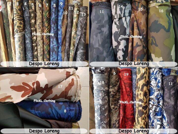 Bahan Kain Parasit Parasut Despo Loreng Camo Jaket Bomber Tas | Lazada ...