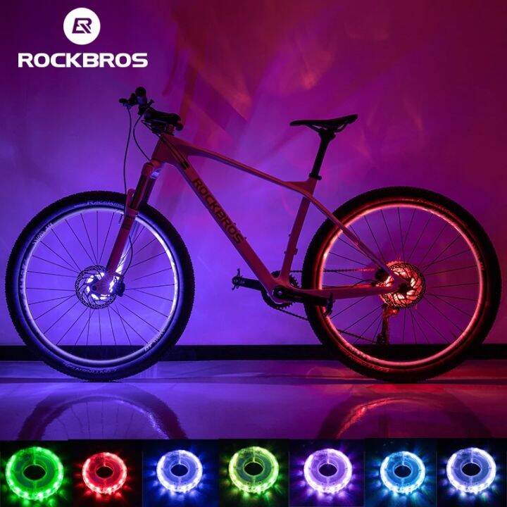 ROCKBROS Bicycle Wheel Hub Light Waterproof Smart 12 LED Colorful Flash ...