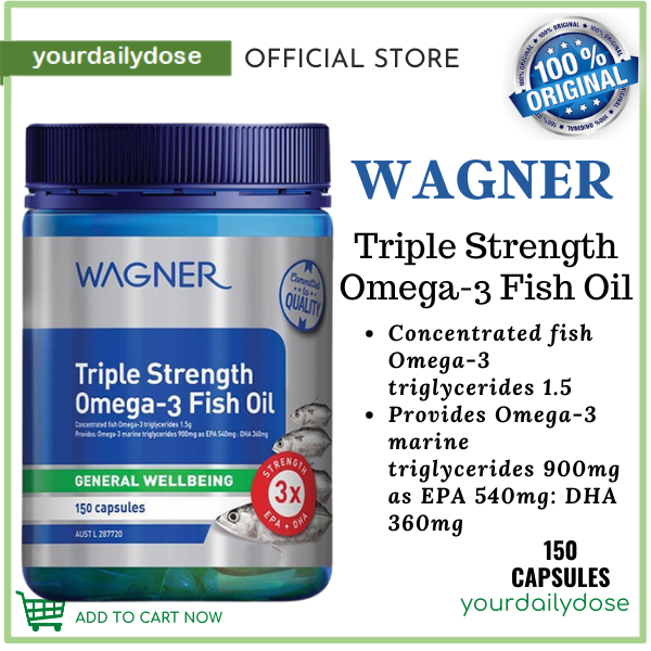 WAGNER TRIPLE STRENGTH OMEGA-3 FISH OIL 150 CAPS | Lazada PH