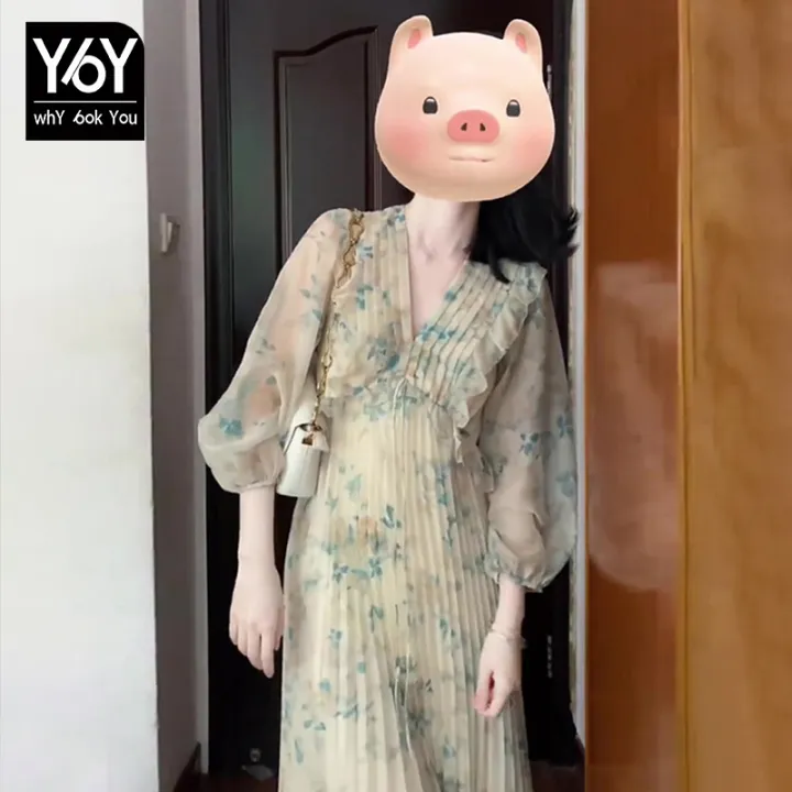 Y6Y เดรสสไตล์แฟชั่นใหม่เข้ารูปสำหรับผู้หญิงชุดเดรสเจ้าหญิงสวยหวานในฤดู ...