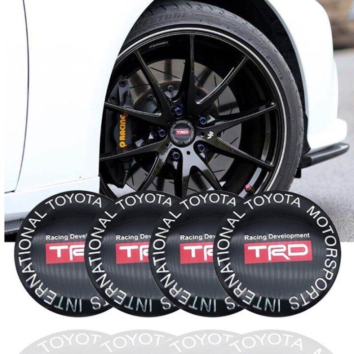 4Pcs toyota TRD racing Sticker Wheel Center Hub Caps emblem U-215 ...