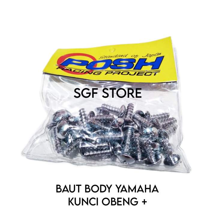 (1pack)BAUT BODY KUNCI OBENG MOTOR YAMAHA WARNA CHROME ISI 30BIJI ...
