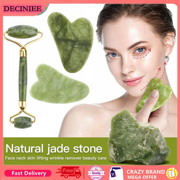 Deciniee Natural Xiuyu Jade Facial Eye Massage Roller Guasha Scraping
