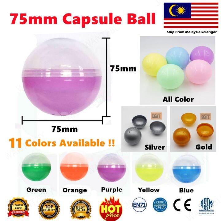 🇲🇾 🔥 75mm 7.5cm Colorful Transparent Plastic Surprise Egg Plastic ...