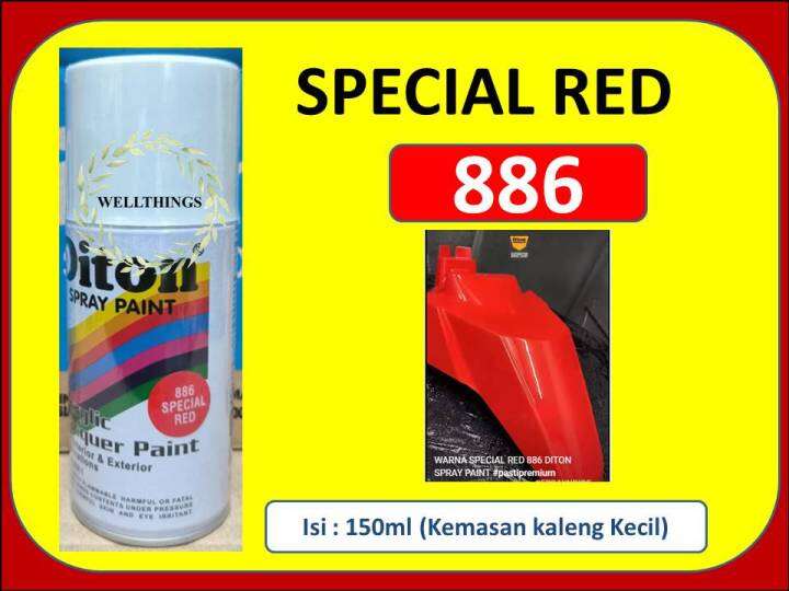 Cat Pilox Diton 886 150cc Special Red Spray Merah Solid Kilap Cat ...