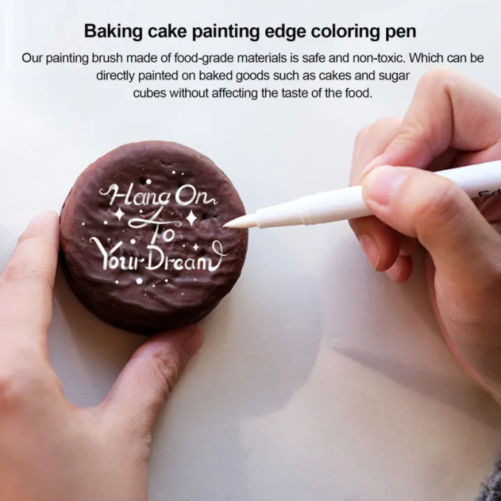 White Edible Markers for Cookies Edible Pen, Food Grade Food Coloring ...