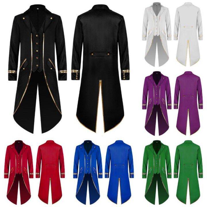 Steampunk Long Tailcoat Tuxedo Medieval Prince Victorian Gothic Coat ...
