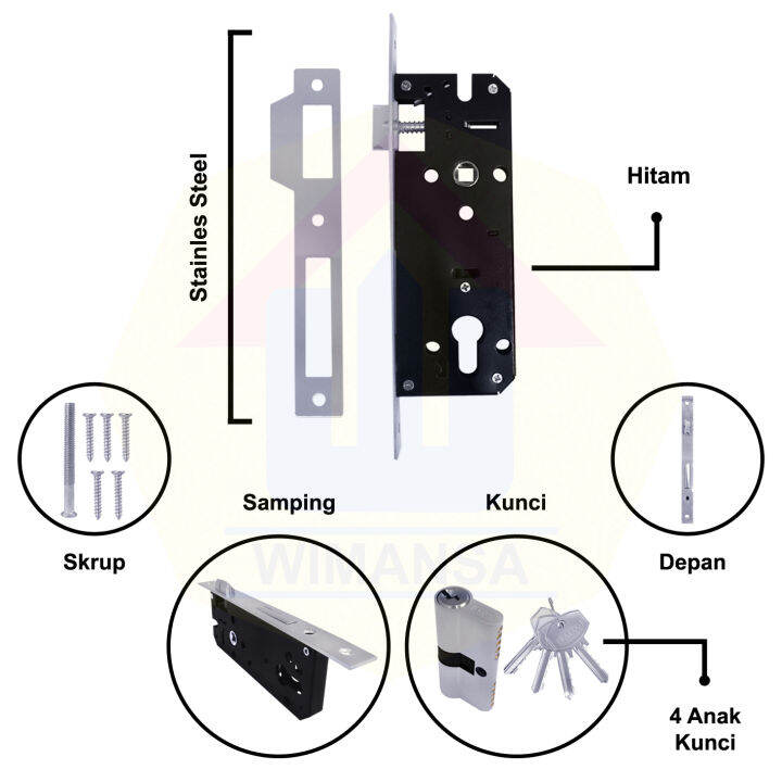 WMS-BODY KUNCI FALCO - 4 ANAK KUNCI - BODY KUNCI | Lazada Indonesia