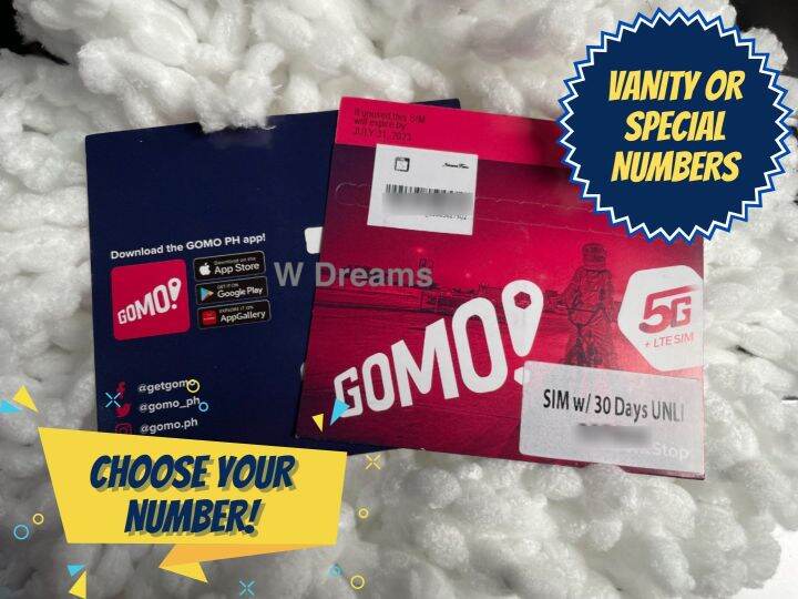 Vanity/Special GOMO Sim Numbers w/ 30 days UNLI | Lazada PH