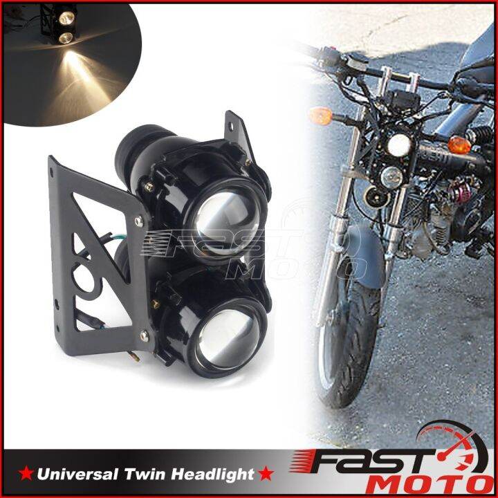 H3 Street Naked Bike Dual Light Motorcycle Universal Headlight Assembly ...