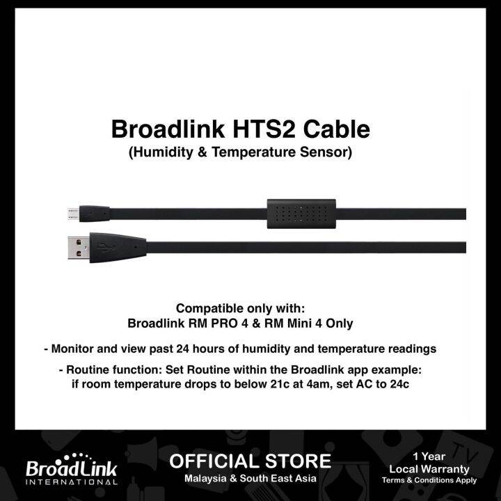 Broadlink HTS2, Temperature and Humidity Sensor, Compatible only for RM ...