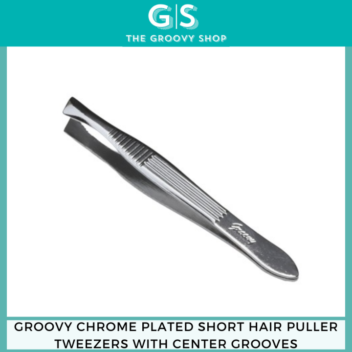 Groovy Chrome Plated Short Hair Puller Tweezers With Center Grooves ...