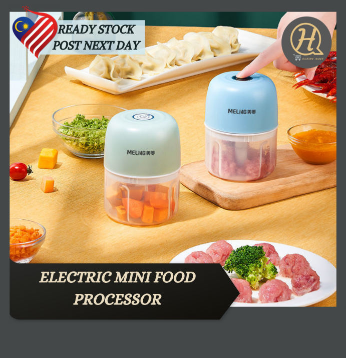 Electric Mini Food Processor USB Rechargeable Garlic/Ginger Chopper ...
