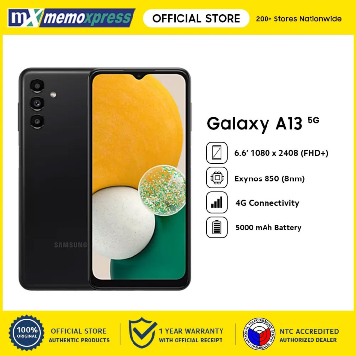 Samsung Galaxy A13 5G 6.5" 90Hz 50MP Main Camera with Free Samsung ...