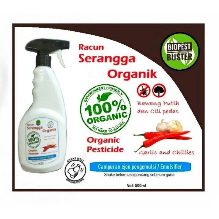 Spray racun Serangga tanaman Organik 500ml. Bawang Putih dan Cili Pedas ...
