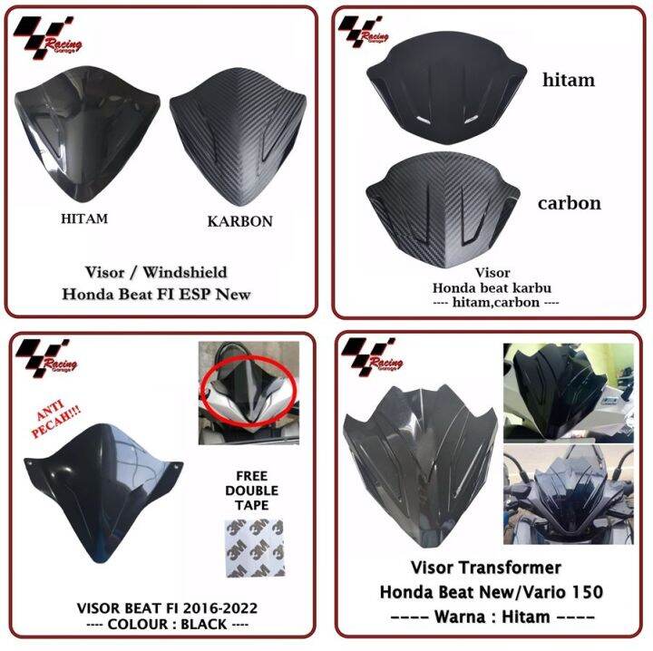 VISOR BEAT NEW FI F1 ESP CARBU KARBU DELUXE NEW TRANSFORMER WINDSHIELD ...