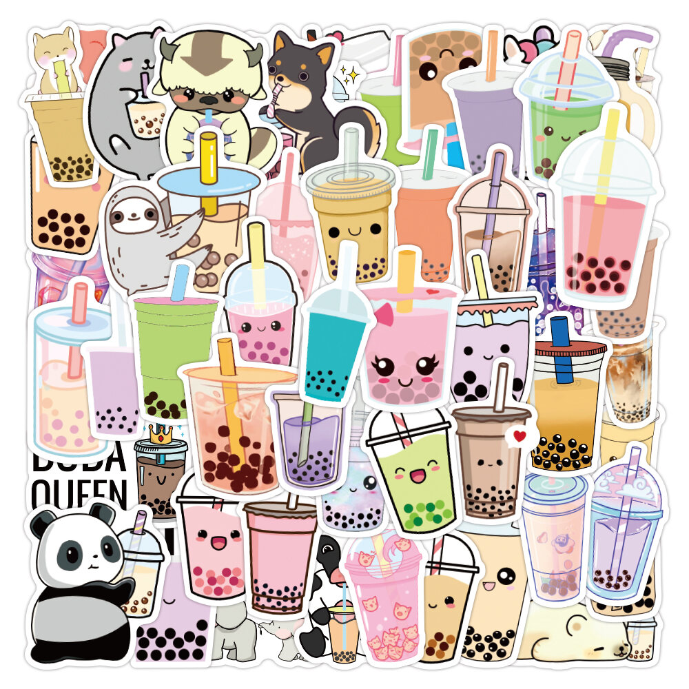 Paper & Party Supplies Stickers Boba Milk Tea Stickers Cute Boba Bear ...