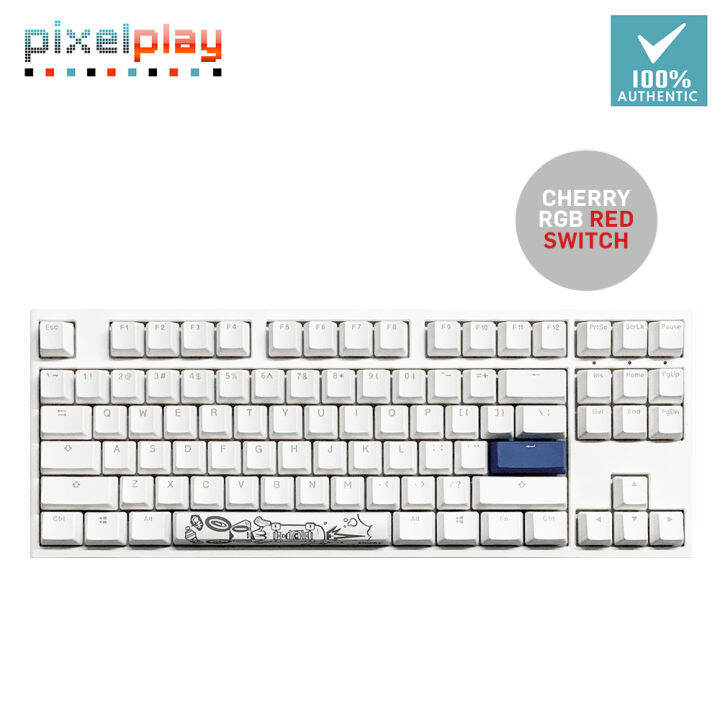 Ducky One 2 TKL Mechanical Keyboard White Case (Cherry RGB Red Switch ...