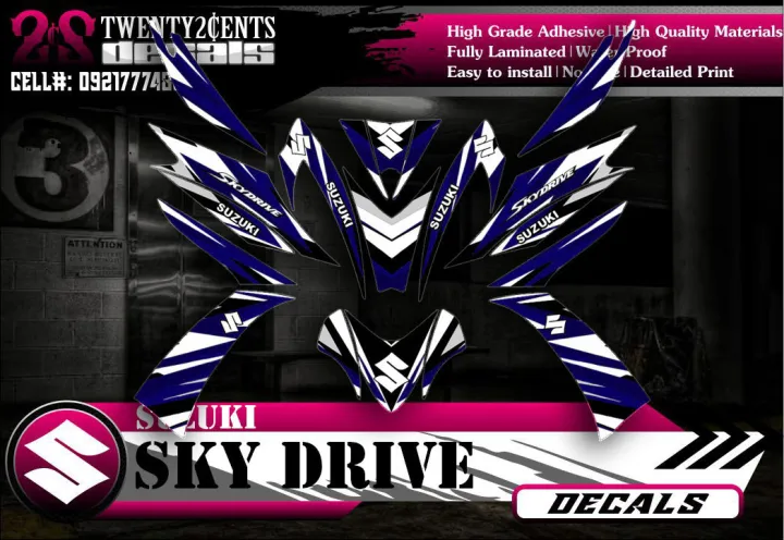 skydrive 125 decals sticker blue rg | Lazada PH