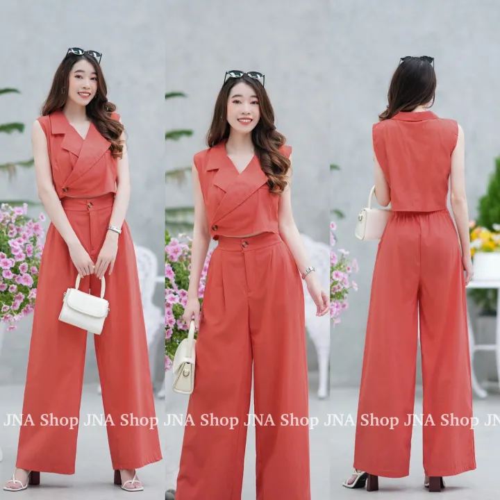 Aya_shop เสื้อผ้าแฟชั่น ชุดเข้าเซท 2 ชิ้น สีส้ม พร้อมส่ง | Lazada.co.th