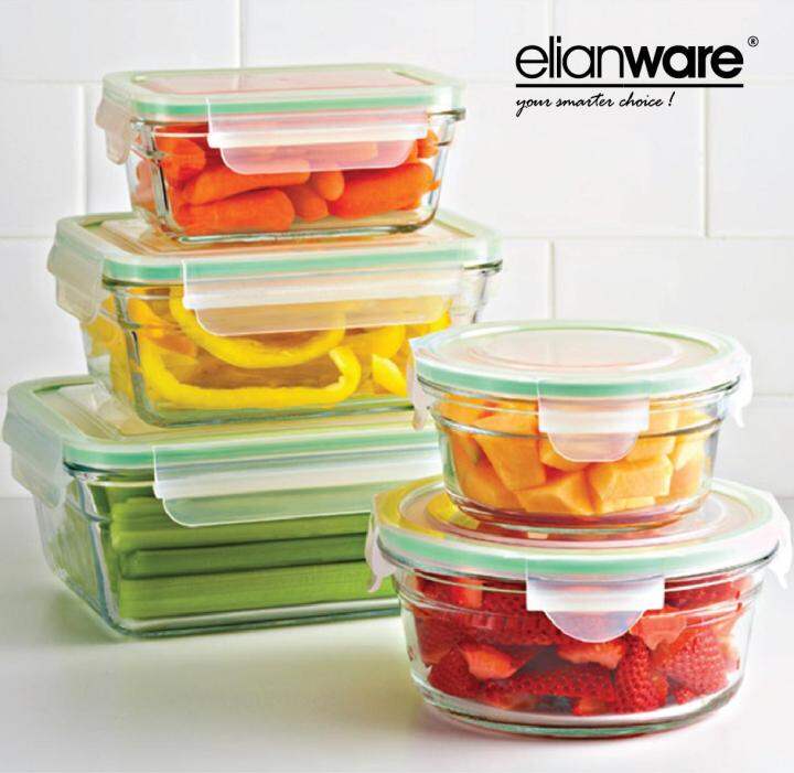 🔥 Elianware Airtight Glass Keeper Food Container Storage Tupperware ...