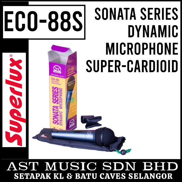 Superlux ECO-88S Sonata Series Dynamic Microphone Super-Cardioid ...