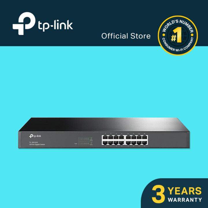 TP-Link TL-SG1016D 16-Port Connected DesktopRackmount Switch Network ...