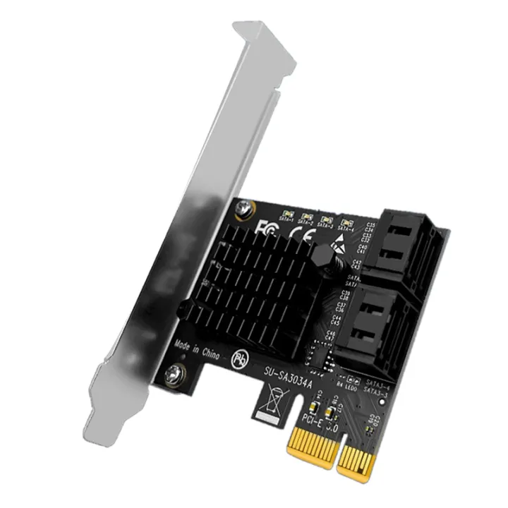 PCIE 4Ports to SATA Card PCI-E 4X Cards PCI Express to SATA 3.0 SATA ...