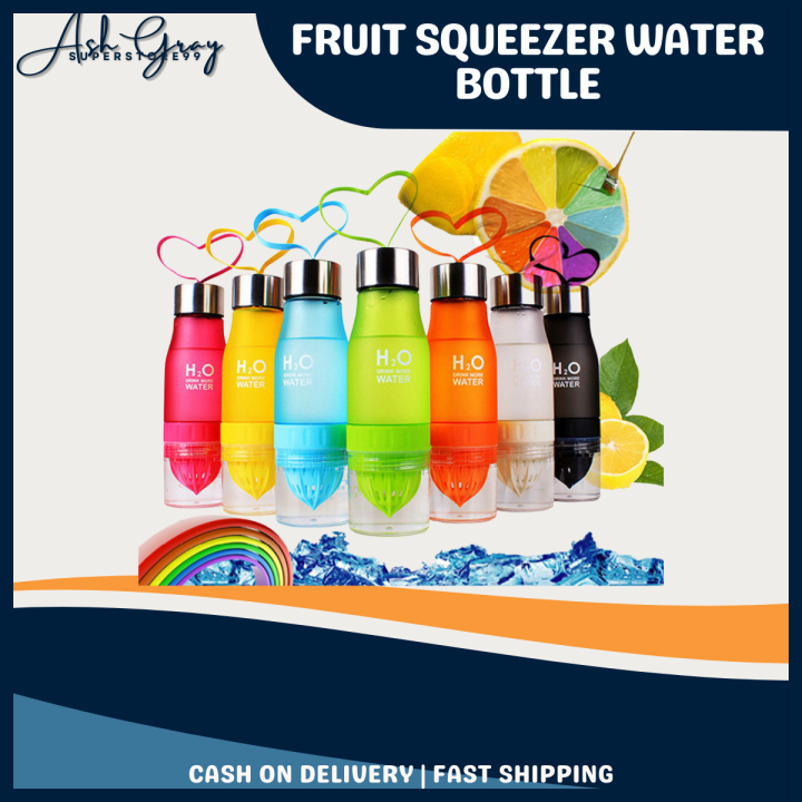 AG H2O 650ml Fruit Infuser Water Bottle Drinking Lemon Fruit Squeezer ...