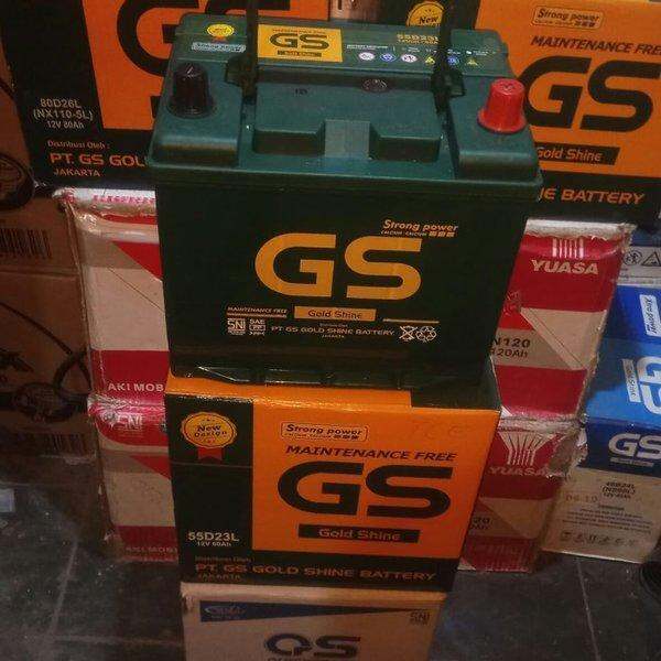 Aki Accu 55D23L Mf Kering 12V 60Ah 60Amper Gs Gold Shine | Lazada Indonesia