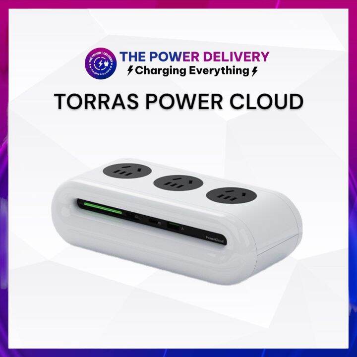 Ổ cắm sạc nhanh TORRAS Power Cloud PD 65W tích hợp ổ điện cổng AC 2500W , thiết kế đẹp mắt, có ...