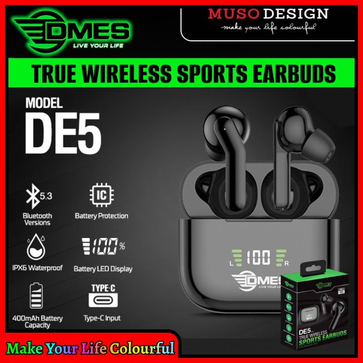 Dmes DE5 True Wireless Sports Earbuds Digital Display with Charging ...