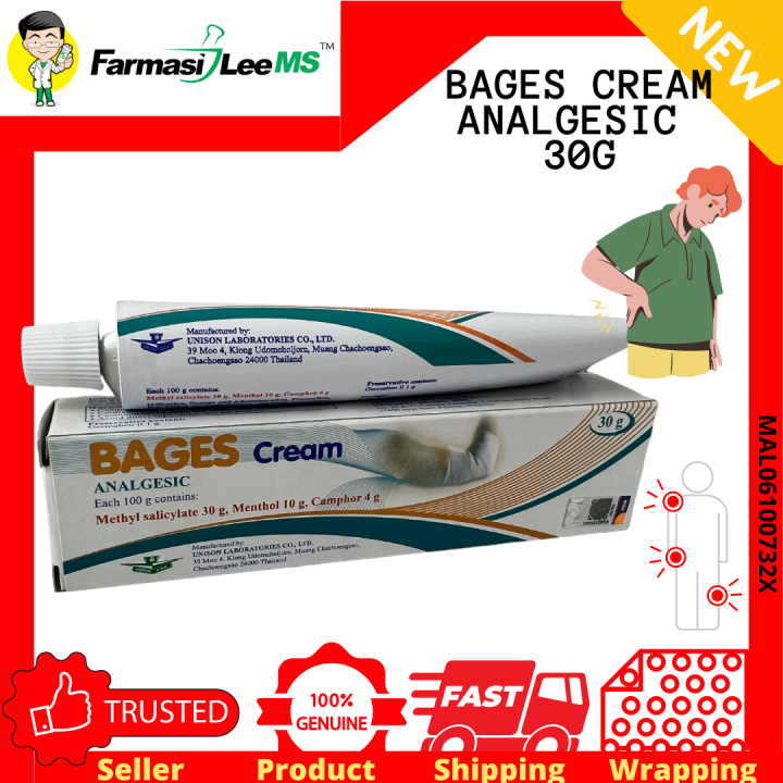 BAGES Cream Analgesic 30g (10/2025) | Lazada