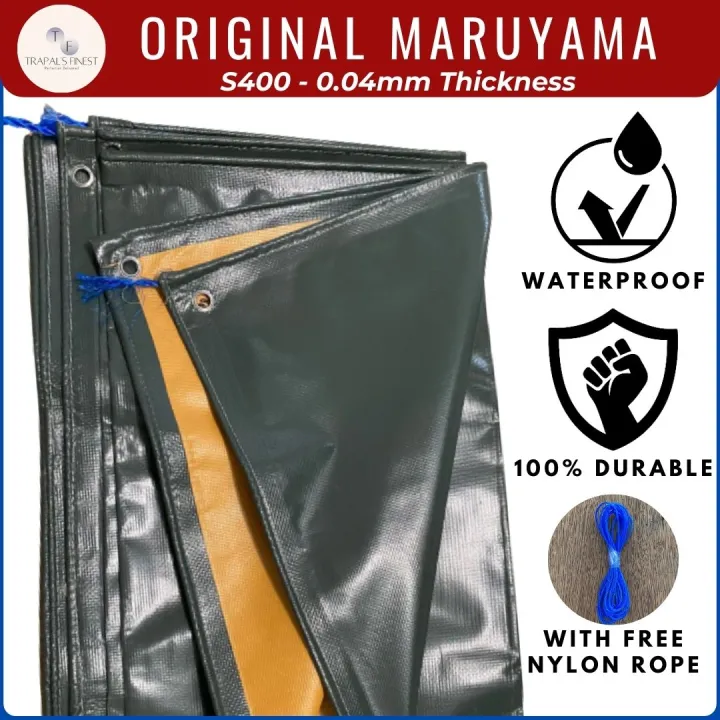 WITH FREE ROPE ! 8x8ft S400 100% Waterproof Trapal Lona tolda out door ...