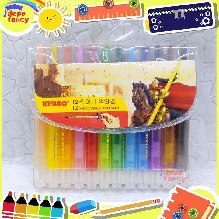 (depofancy) Crayon Putar Kenko 12 Warna Mini | Lazada Indonesia