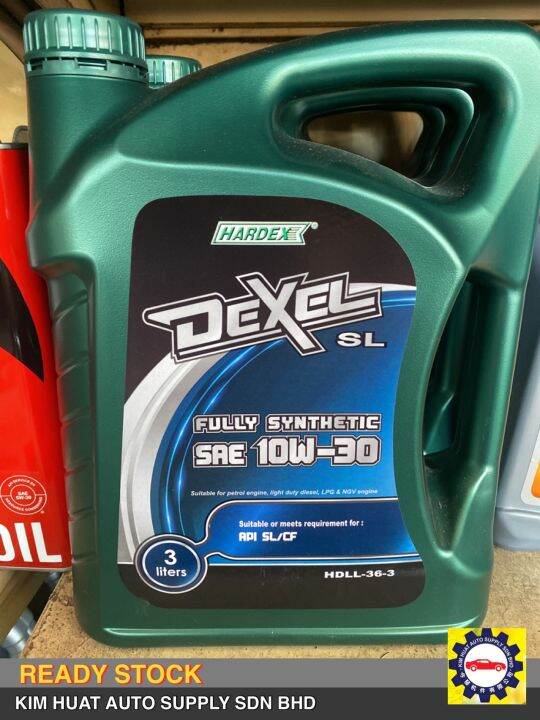 HARDEX ENGINE OIL FULLY SYNTHETIC (DEXEL-SL) SAE 10W30 - 3 LITRE/ 4 ...