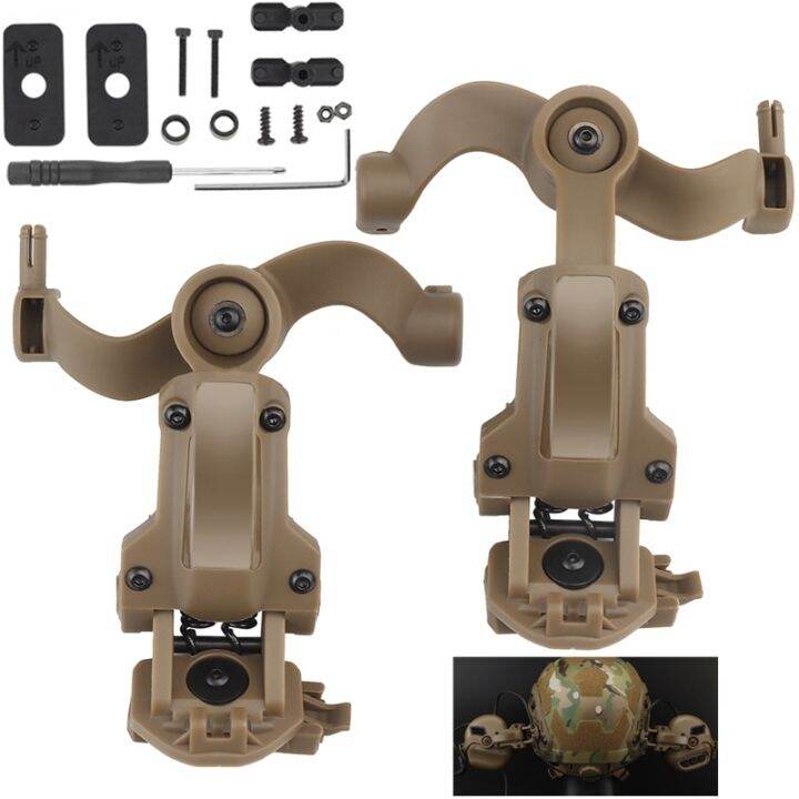 Helmet Headset Bracket Kit Multi angle Rotation Helmet Rail Adapter OPS ...