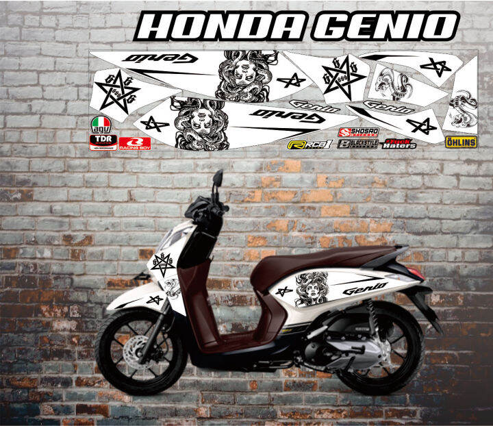 STRIPING MOTOR GENIO FI NEW PUTIH SETIKER POLET HONDA ALL GENIO ...