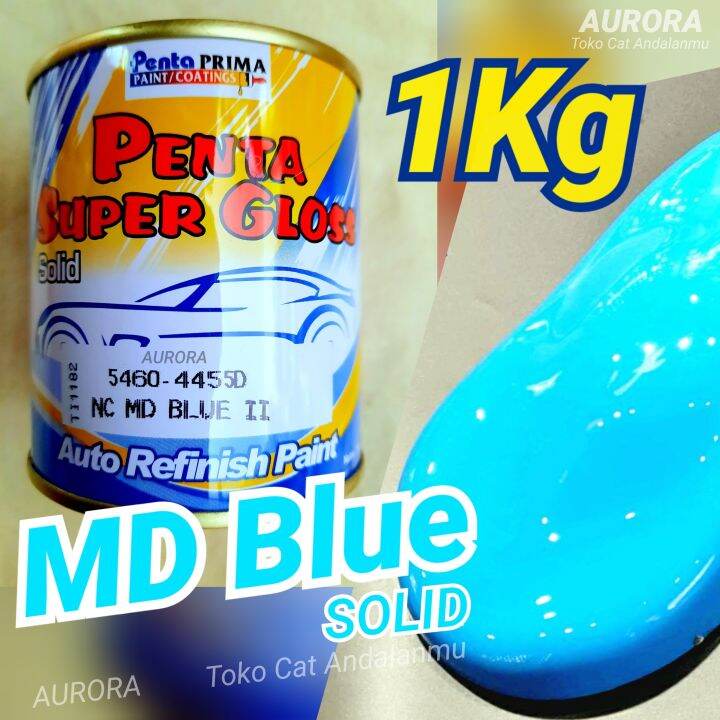 Cat Biru Cerah 1Kilo Penta Super Gloss MD Blue Solid Cat Mobil Motor ...