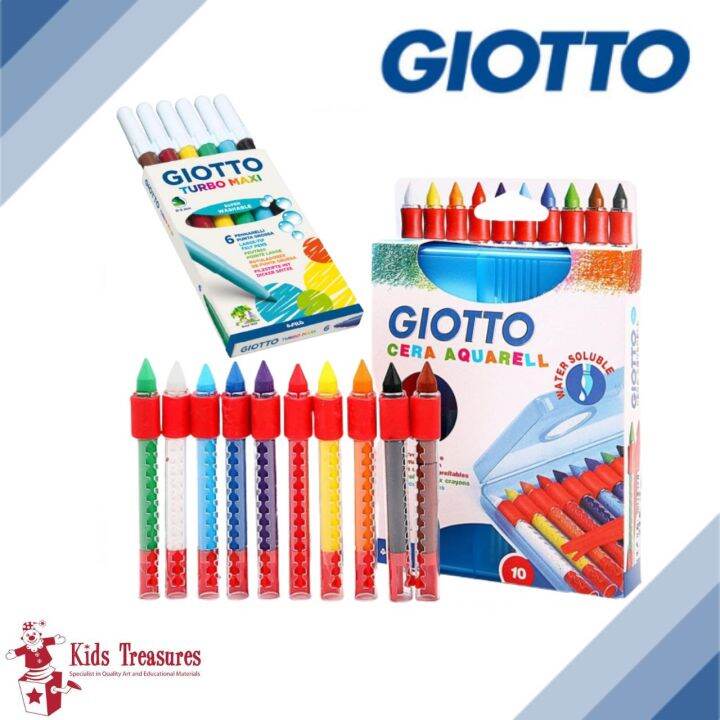 Special Bundle - Giotto Water Soluble Wax Crayons - Cera Aquarell 10 ...