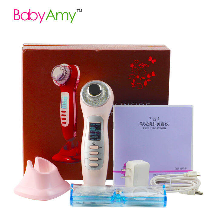 7 IN 1 3MHZ High Frequency Galvanic Ultrasonic Photon.EMS Microcurrent ...