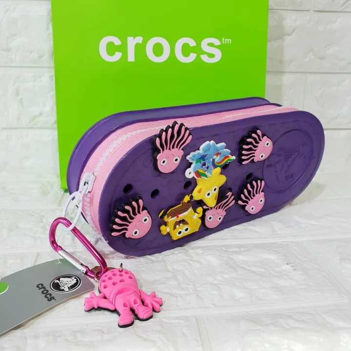 Crocs Violet Kiddie Pencil Case with Assorted Jibbitz Pins | Lazada PH