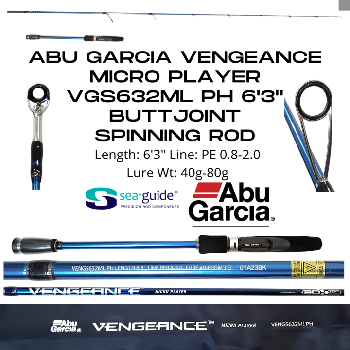 Abu Garcia Vengeance Micro Player Spinning VGS632ML Medium Light Rod 6'3" BUTTJOINT | Lazada PH