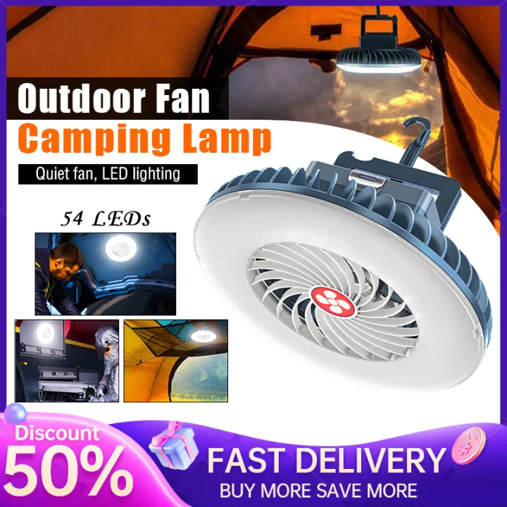 Portable Rechargeable Fan Outdoor Camping Fan Camping Light LED Fan ...