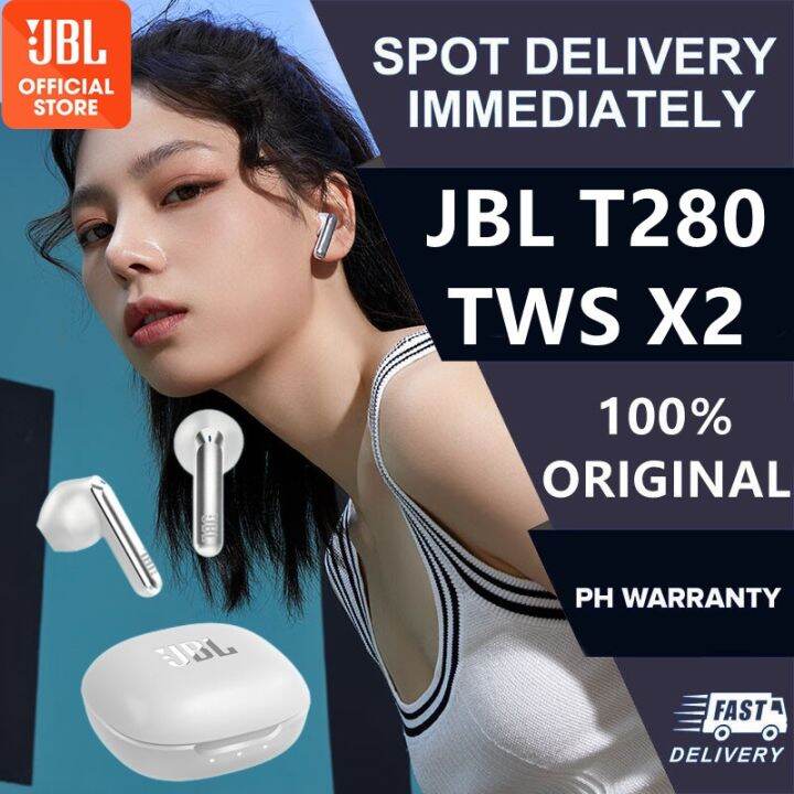 JBL T280TWS X2 wireless bluetooth headset gaming headset Sweat proof running headset with mic ...