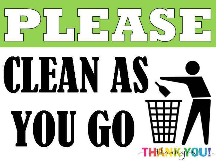 PLEASE CLEAN AS YOU GO WATERPROOF LAMINATED SIGNAGE A4 SIZE | Lazada PH